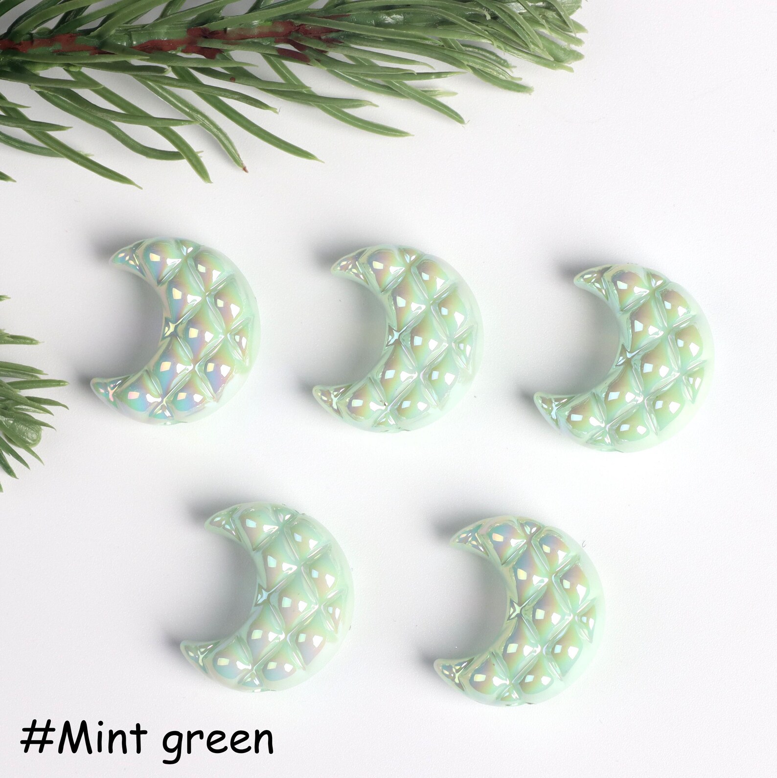 Candy Colored Moon Waffle Beads 20mm,crooked Moon Beads,resin Bead ...