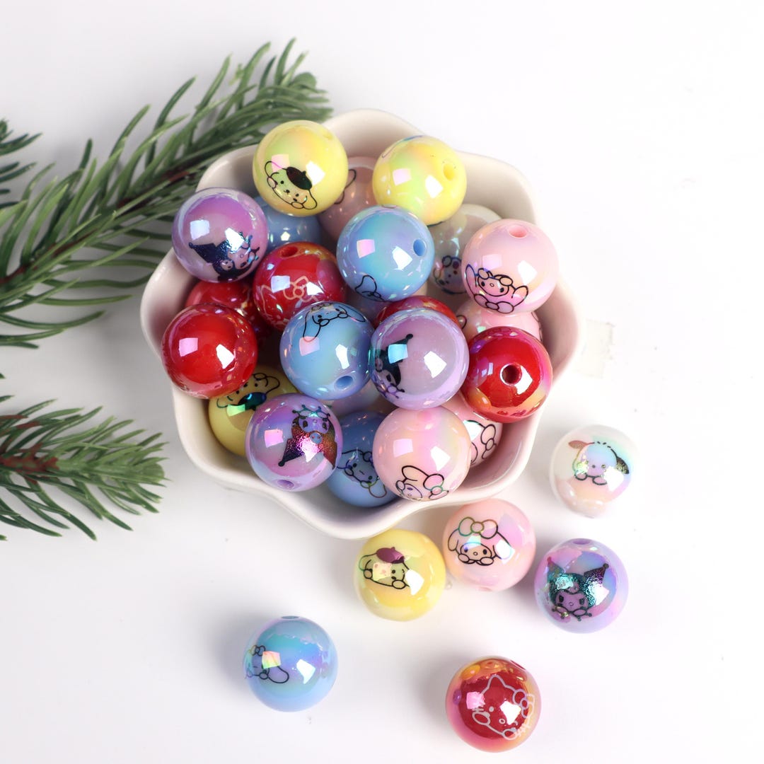 Assorted Kawaii Animals Cartoon Character Print Beads 15mm,variety of ...