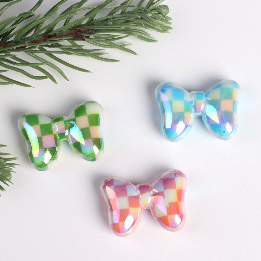 Bowknot Chess Board Beads,acrylic Colorful Bubblegum Bows Beads ...