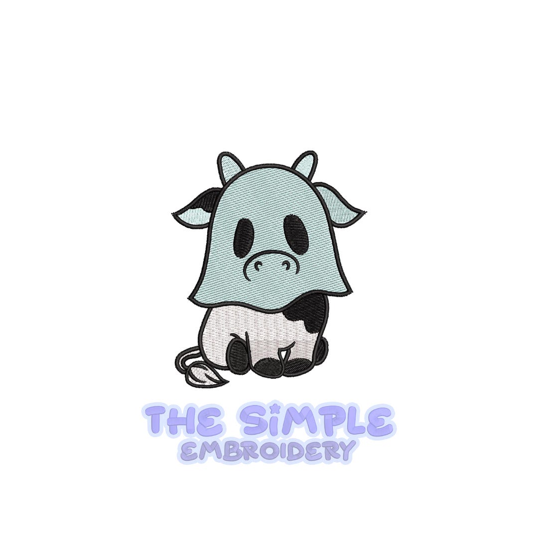 Ghost OX Embroidery Design | Halloween Embroidery | Cute Embroidery ...