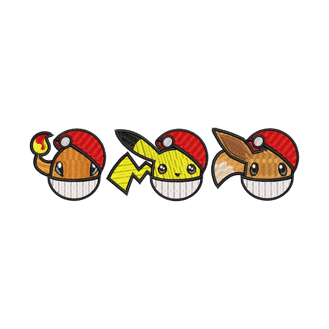 Cute Pokemons Ball Embroidery Design | Poke Ball | Dijital File | Pes ...