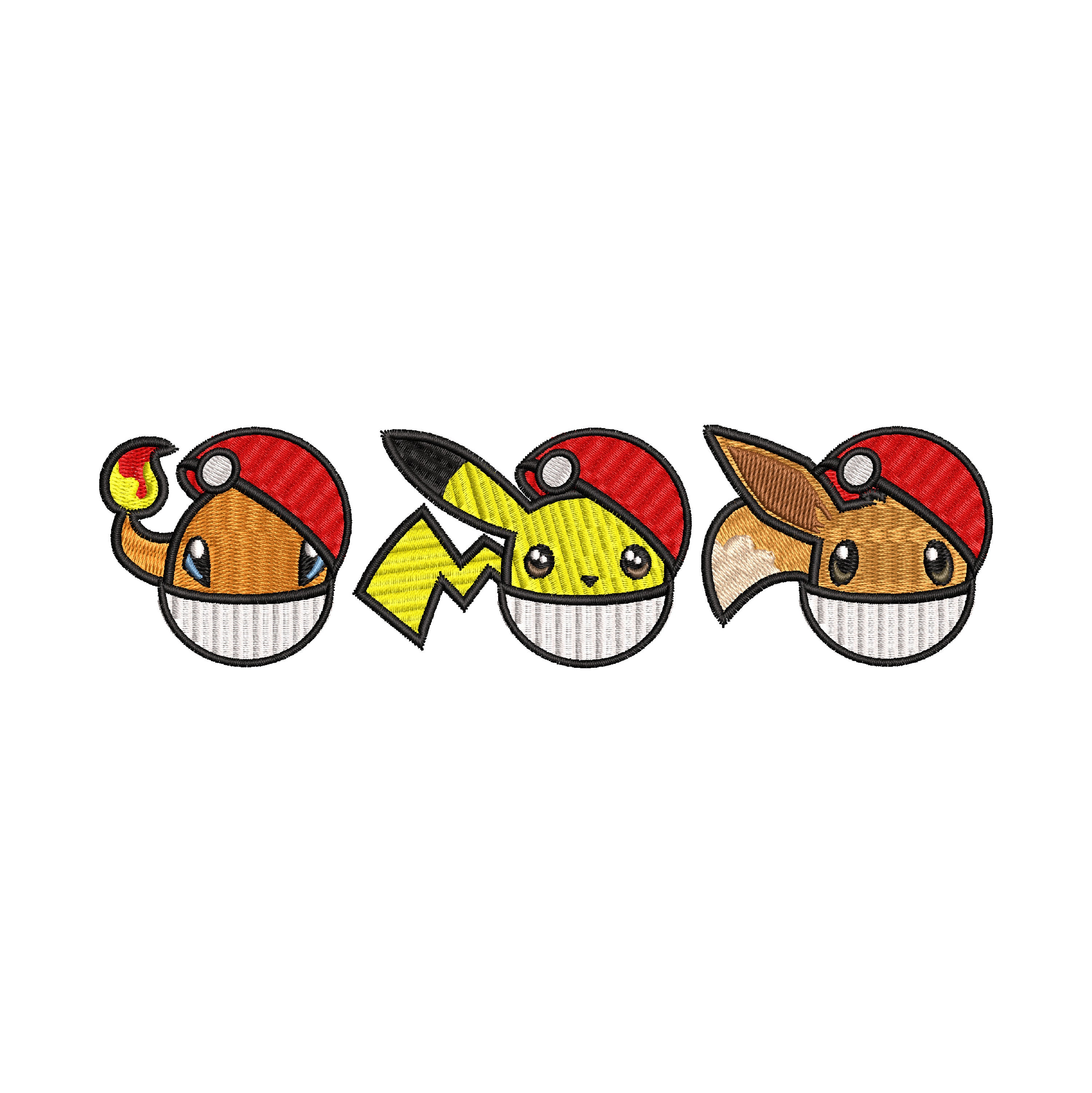 Cute Pokemons Ball Embroidery Design | Poke Ball | Dijital File | Pes ...