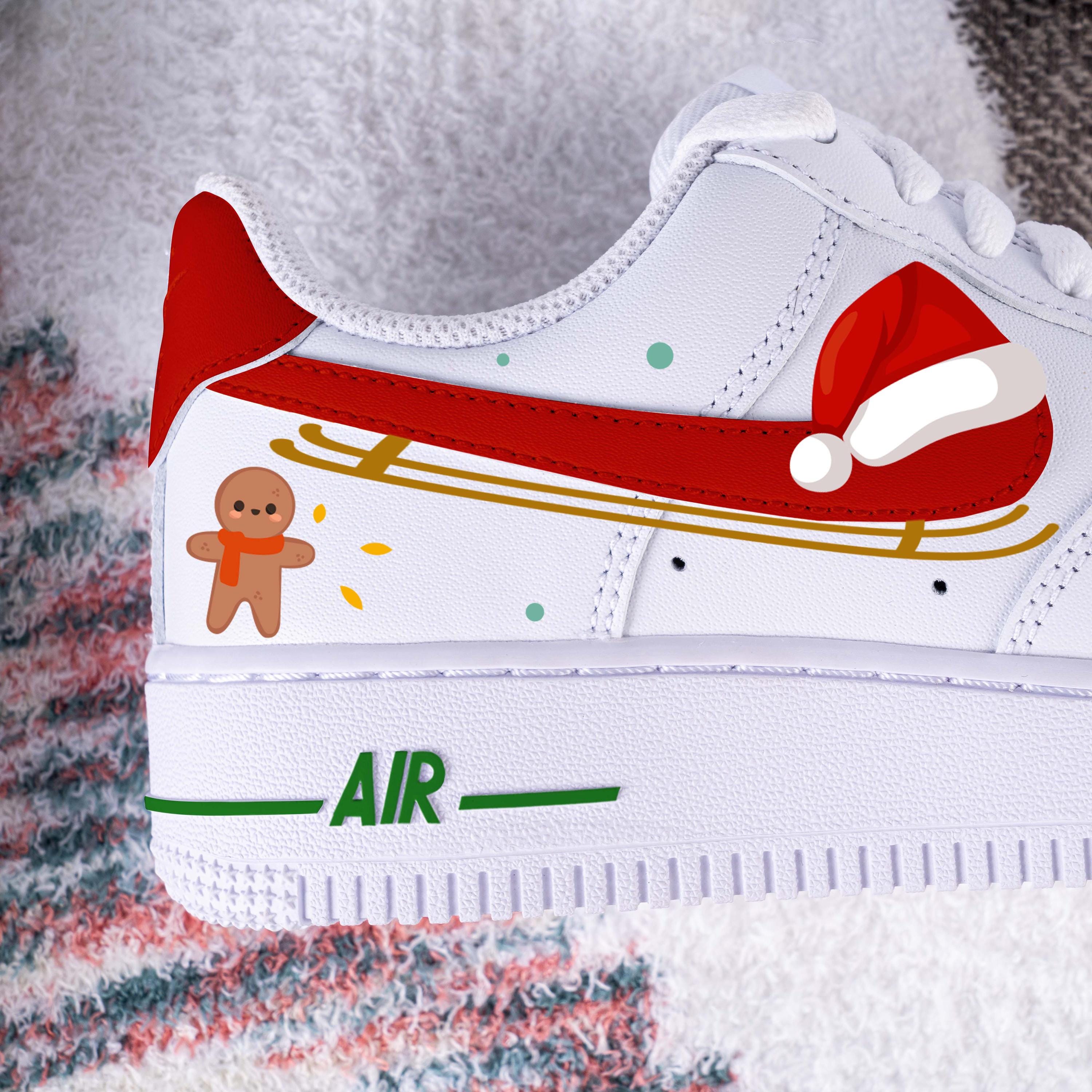 Custom Hand-painted Air Force 1 Christmas Sneakers,personalized Xmas ...
