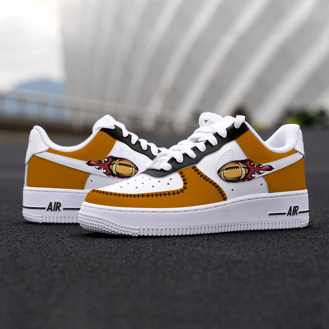 Custom Hand-painted Air Force 1 Football Sneakers,personalized Rugby ...