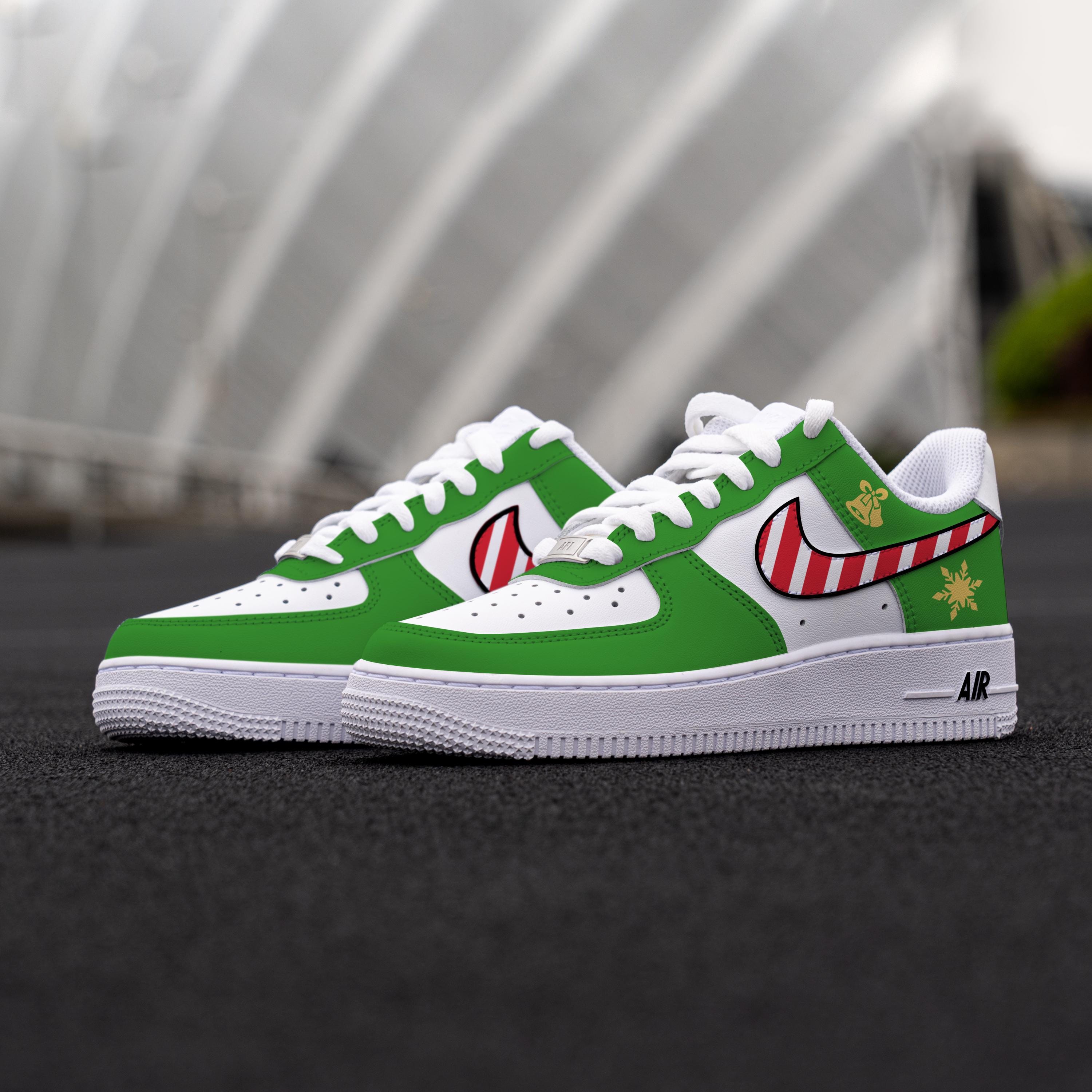 Custom Hand-painted Air Force 1 Christmas Sneakers,personalized Xmas ...