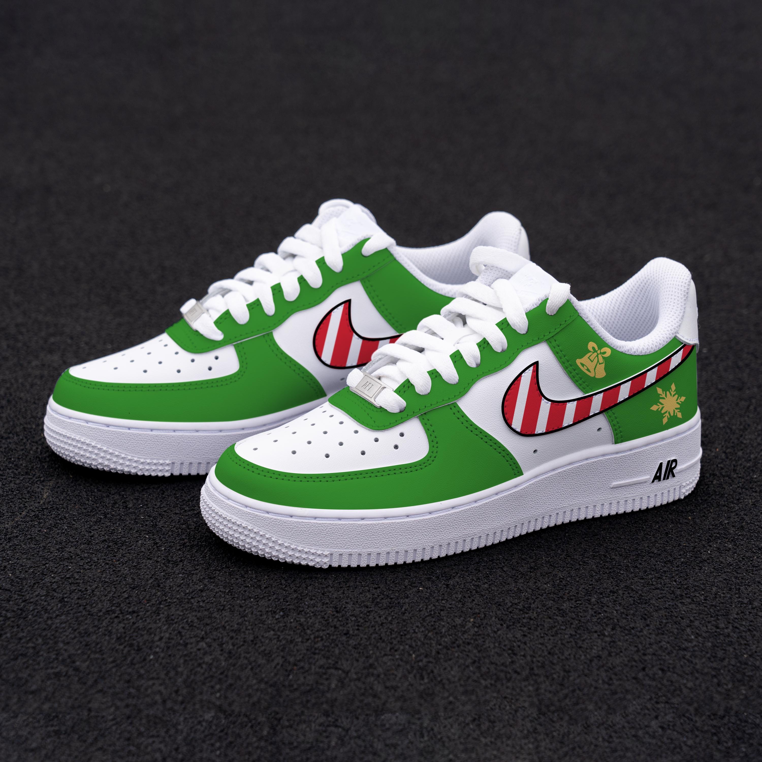 Custom Hand-painted Air Force 1 Christmas Sneakers,personalized Xmas ...