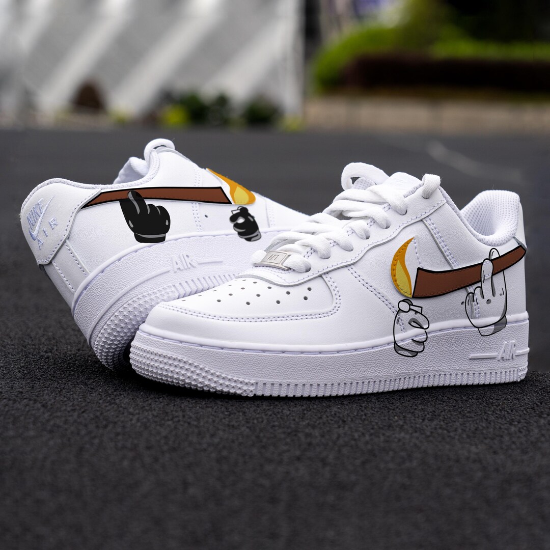 Custom Hand-painted Air Force 1 Smoke Sneakers,personalized Weed AF1 ...