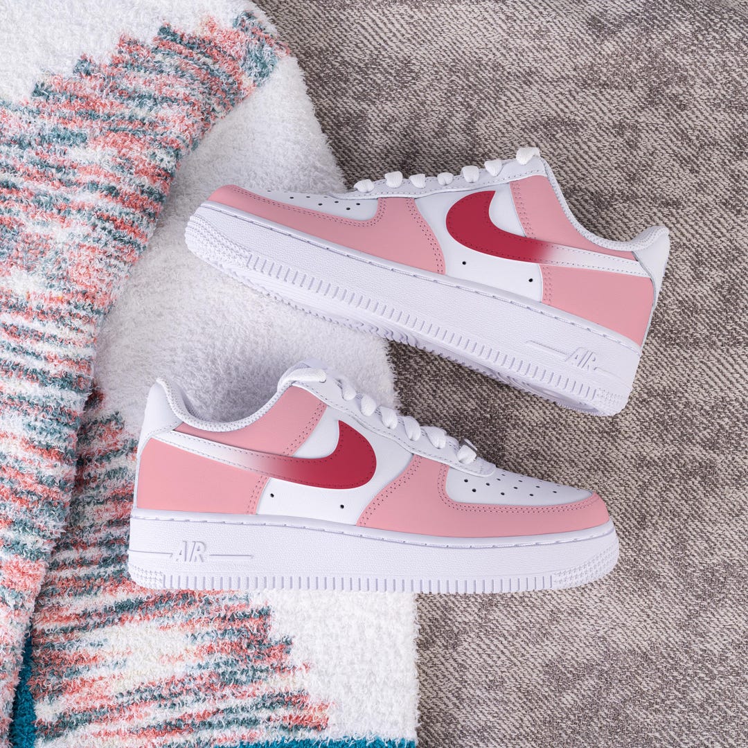 Custom Hand-painted Air Force 1 Gradient Pink Sneakers,personalized ...