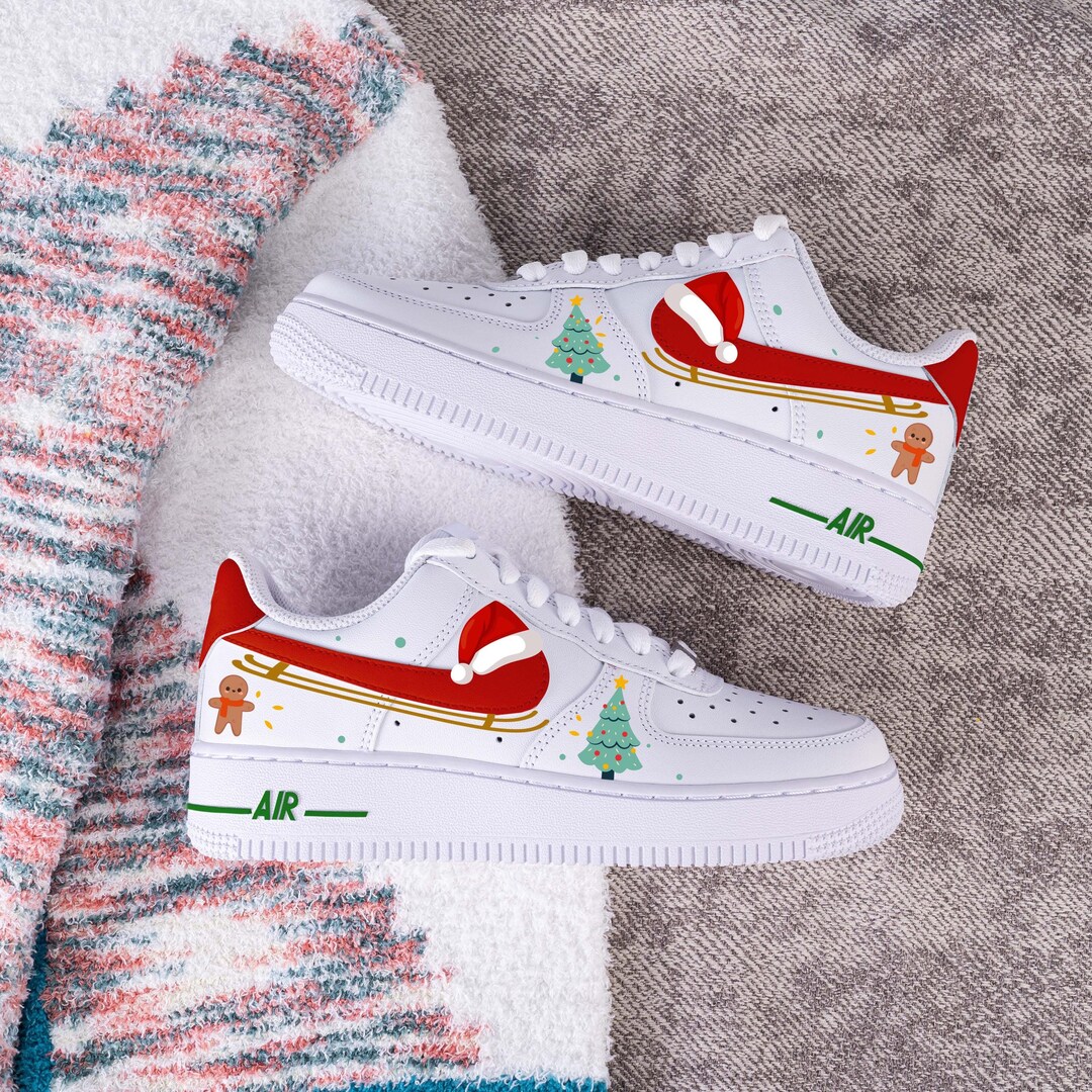 Custom Hand-painted Air Force 1 Christmas Sneakers,personalized Xmas ...