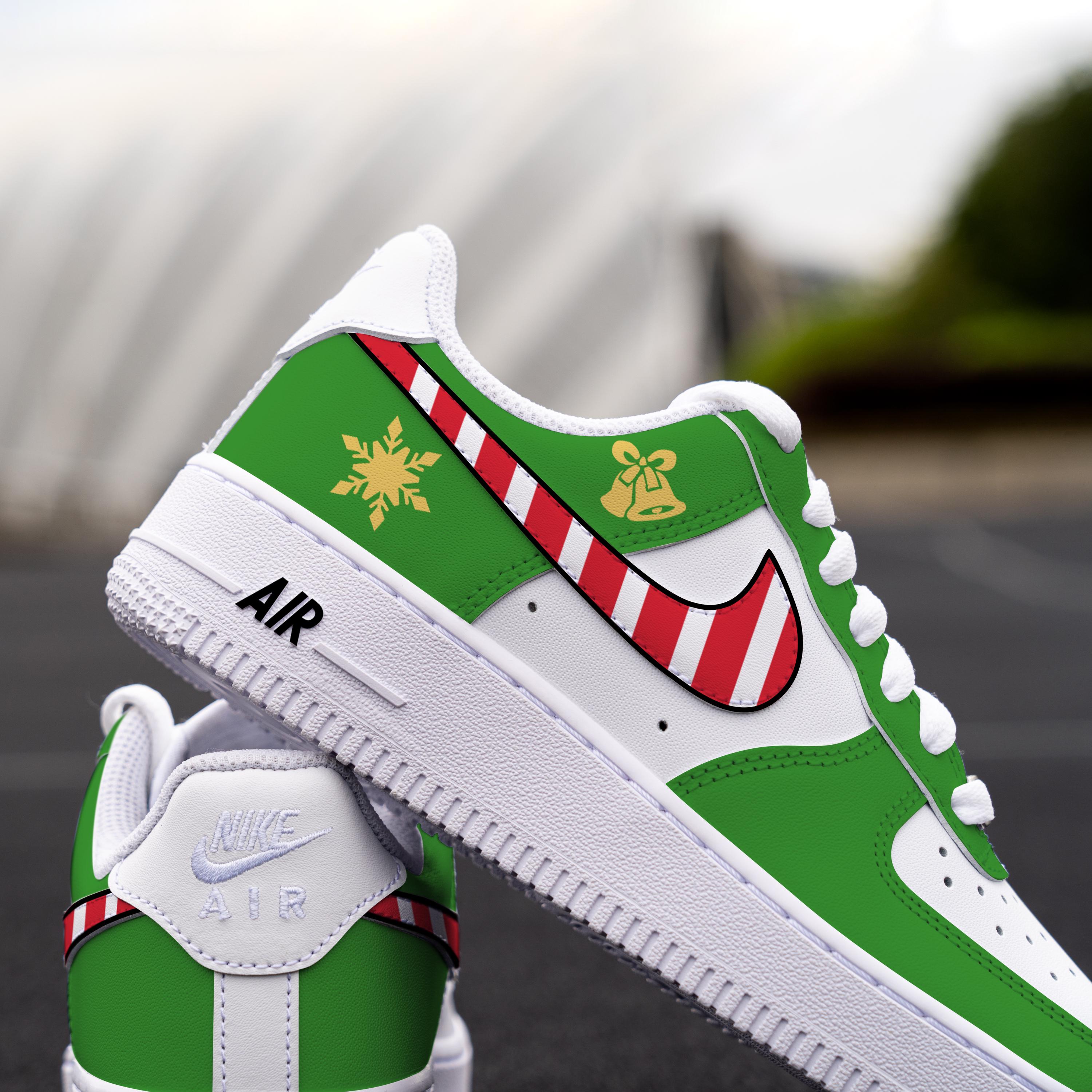 Custom Hand-painted Air Force 1 Christmas Sneakers,personalized Xmas ...