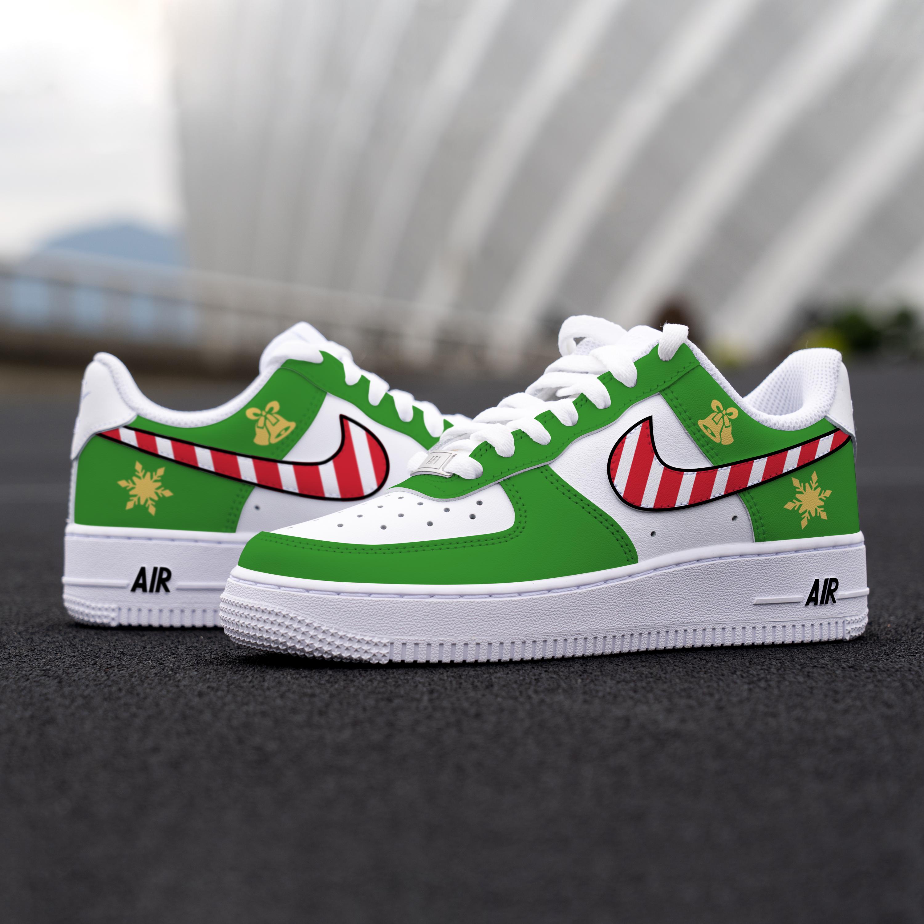 Custom Hand-painted Air Force 1 Christmas Sneakers,personalized Xmas ...