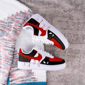 Custom Hand-painted Air Force 1 Bloody Drip Sneakers,personalized Black ...