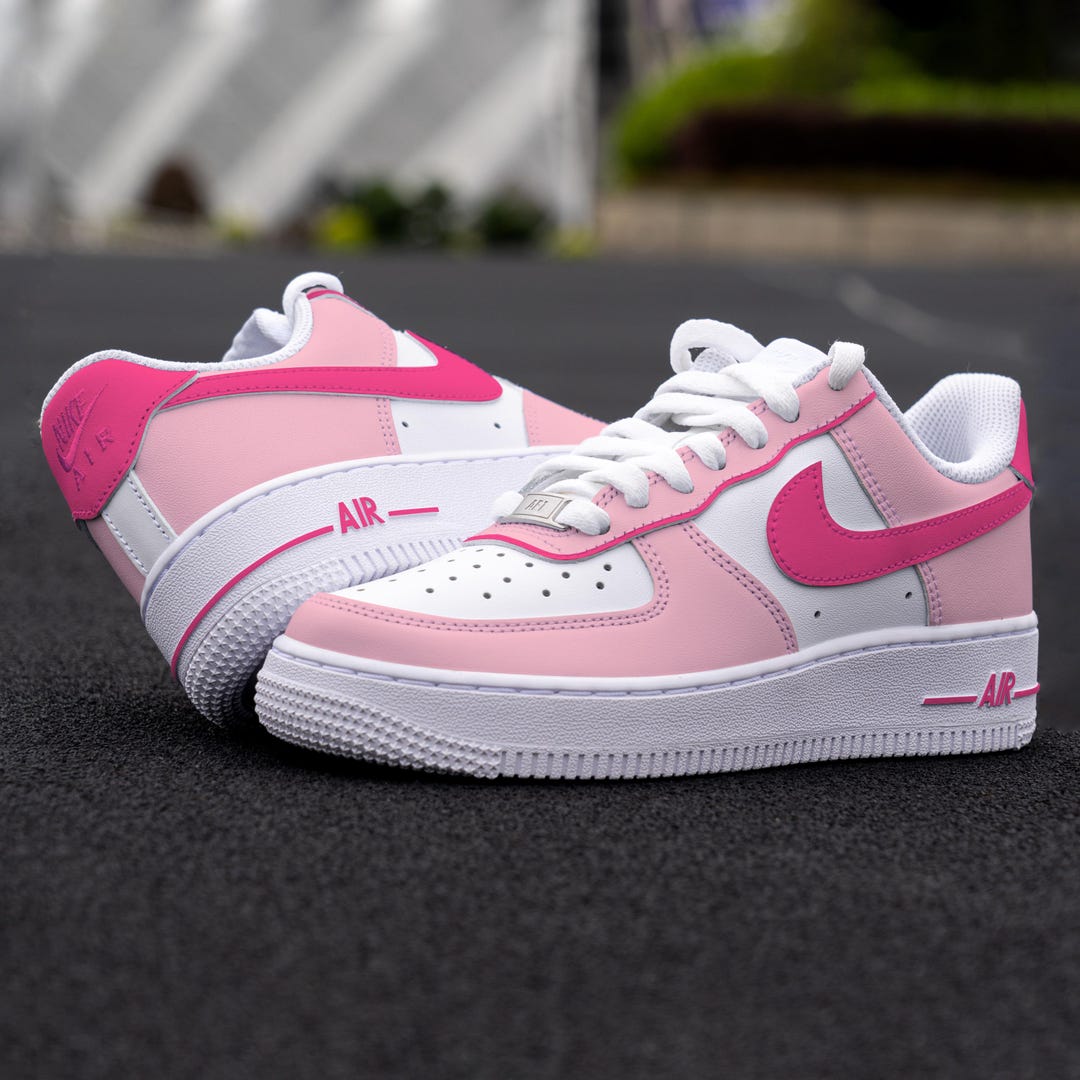 Custom Hand-painted Air Force 1 Pink Sneakers,personalized Color AF1 ...
