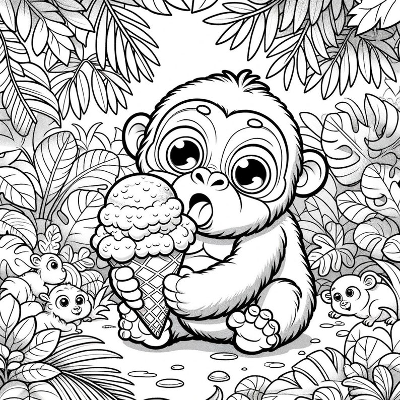 Coloring Pages of Gregor the Greenland Gorilla - Etsy