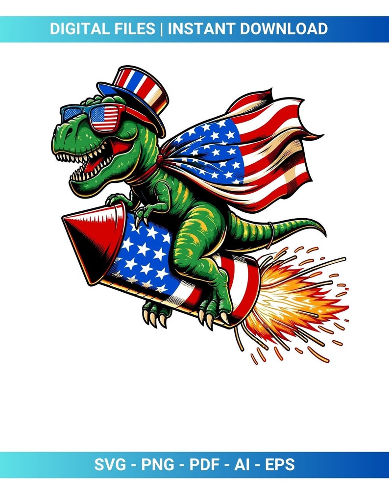 Amerisaurus Rex Svg, 4th of July Dinosaur PNG, Patriotic Gift, Dinosaur ...