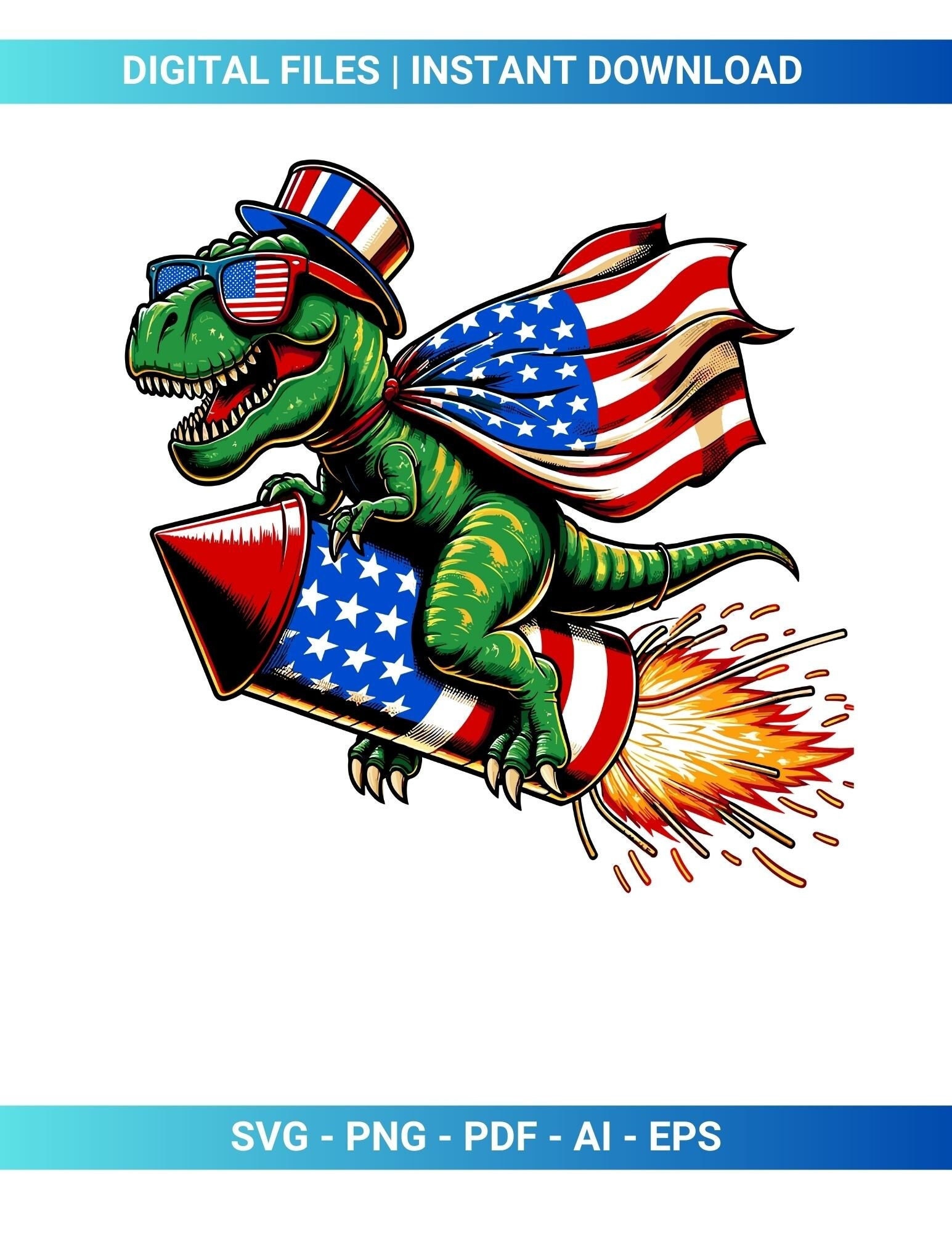 Amerisaurus Rex Svg, 4th of July Dinosaur PNG, Patriotic Gift, Dinosaur ...