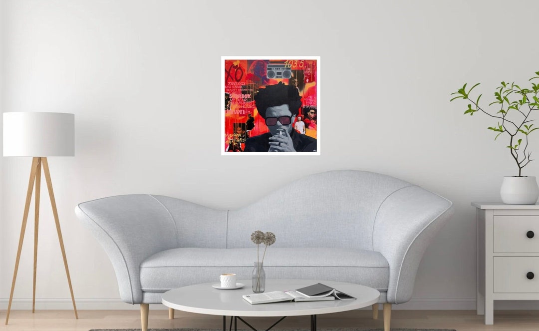 The Weeknd, Monochromatic, Pop Art, Acrylic Portrait Painting, Digital ...