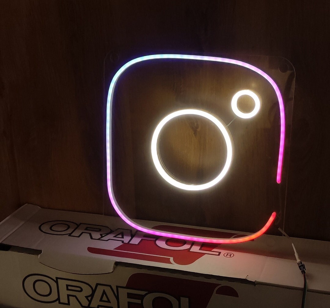 Custom Instagram Logo Neon Sign Personalized Home Decor - Etsy