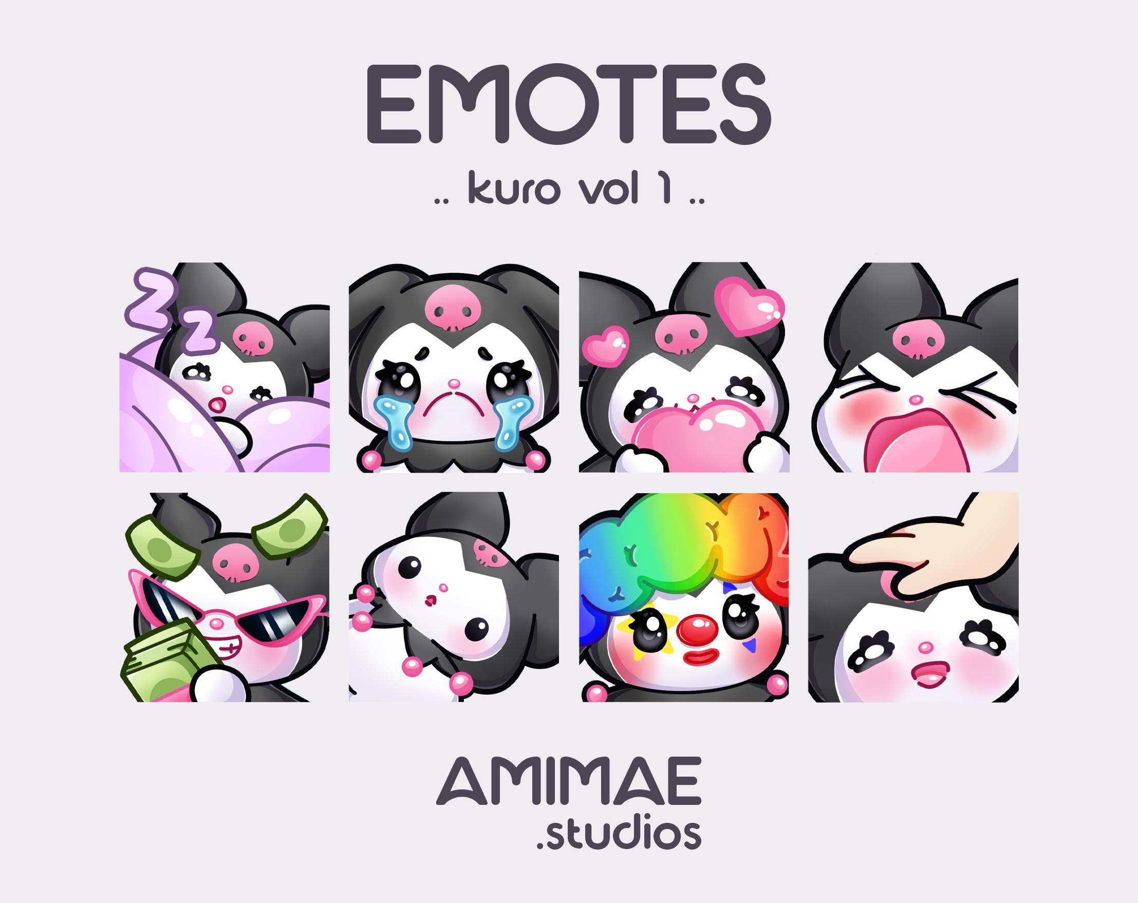 Kuro Emotes Twitch/discord Cute Emotes / 8 Emotes Pack / Discord ...