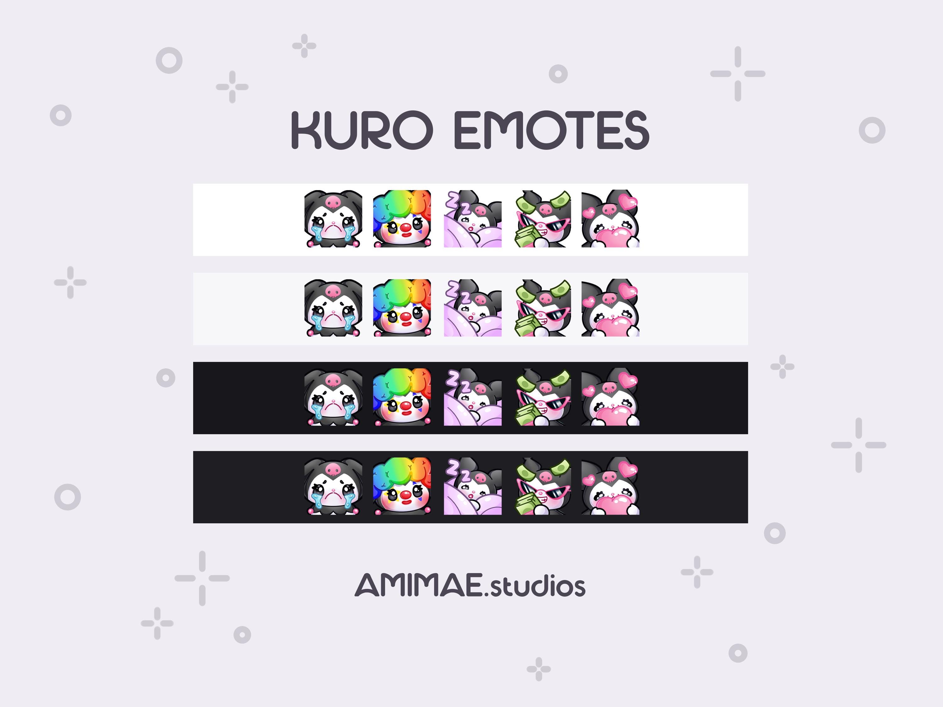 Kuro Emotes Twitch/discord Cute Emotes / 5 Emotes Pack / Discord ...