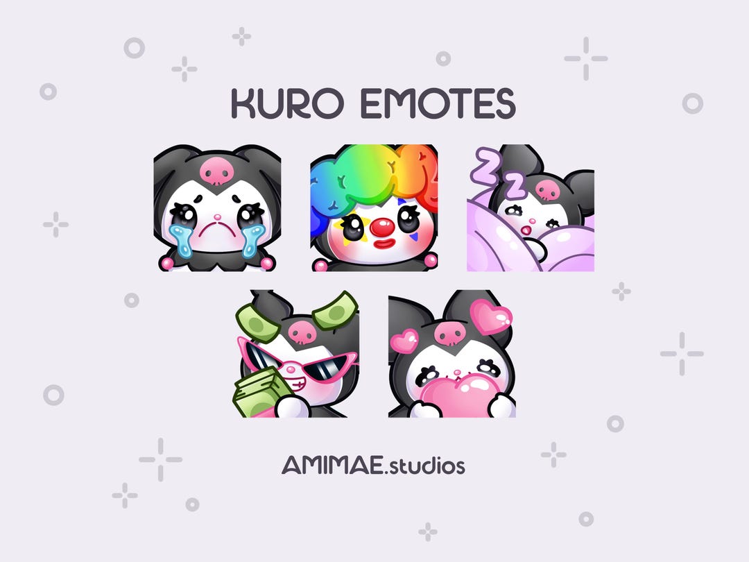 Kuro Emotes Twitch/discord Cute Emotes / 5 Emotes Pack / Discord ...