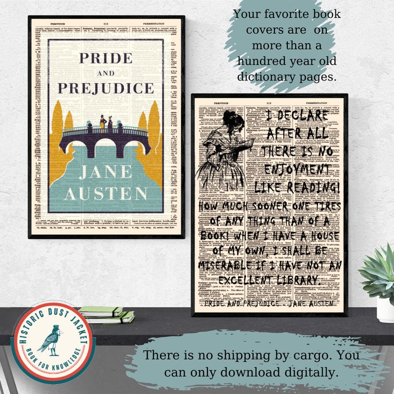 Printable 'pride and Prejudice' Book Cover Art Print, Pride and ...