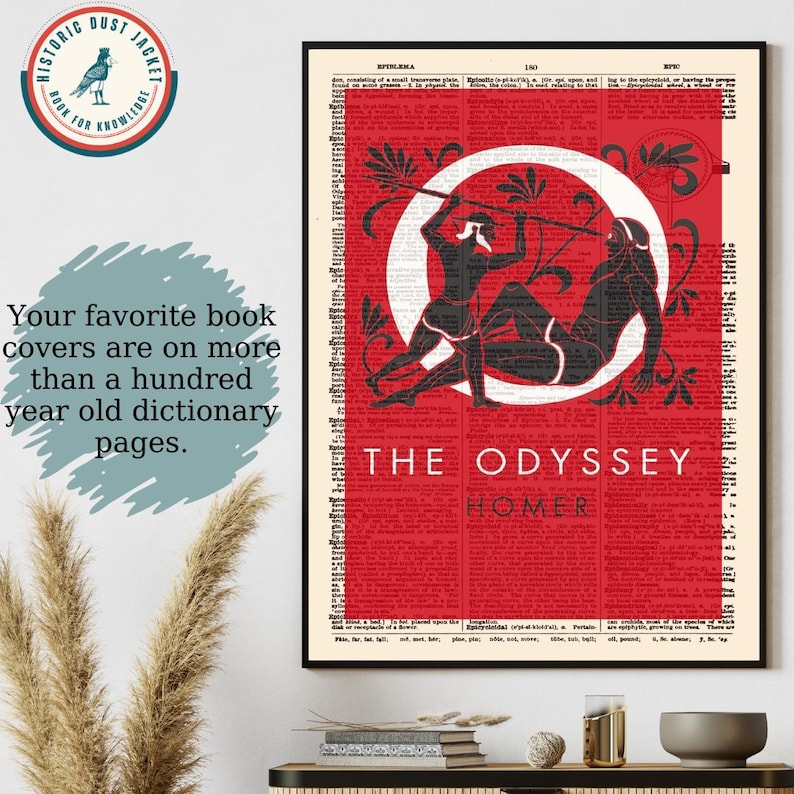 Printable 'the Odyssey' Book Cover Art, Vintage Book Cover, Homer Greek ...
