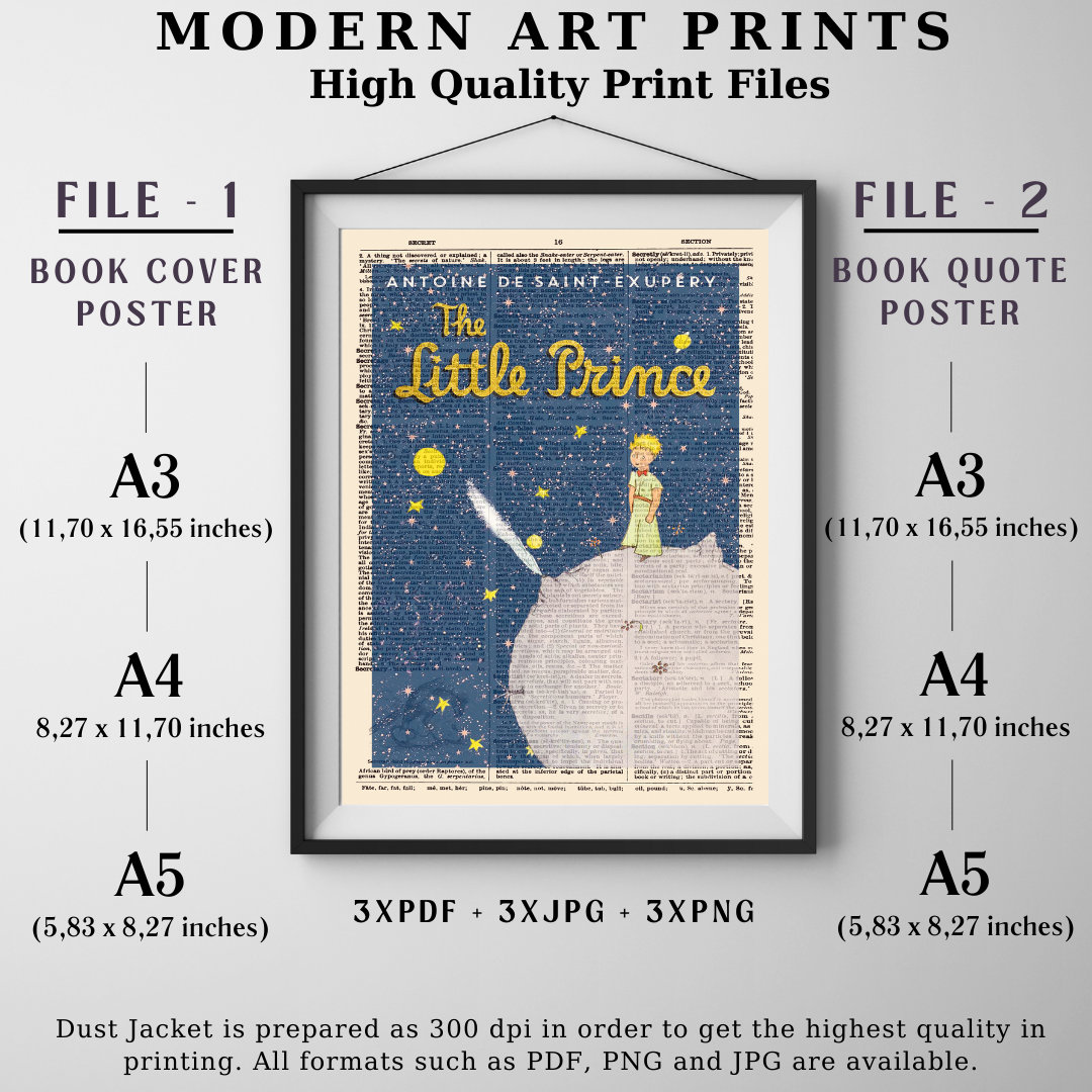 Printable 'the Little Prince' Book Cover Art, Vintage Book Cover ...