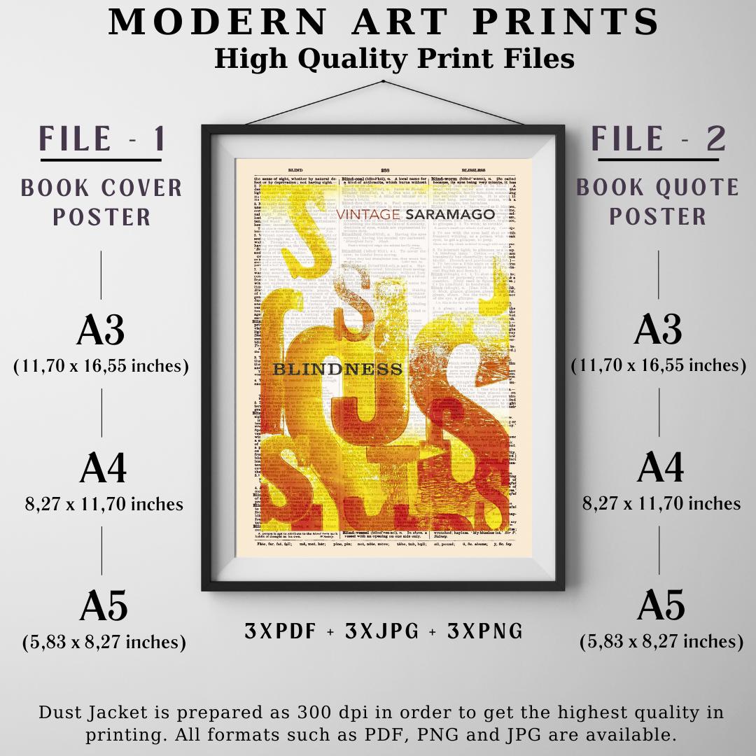 Printable 'blindness' Book Cover Art, Vintage Book Cover, José Saramago ...