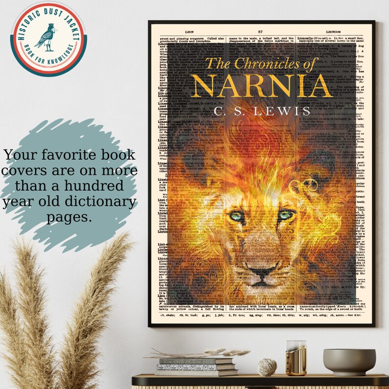 Printable Book Cover Art, 'narnia Poster Print' Vintage Book Cover ...