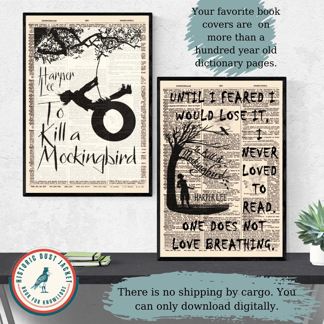 Printable 'to Kill A Mockingbird' Book Cover Art, Vintage Book Cover ...