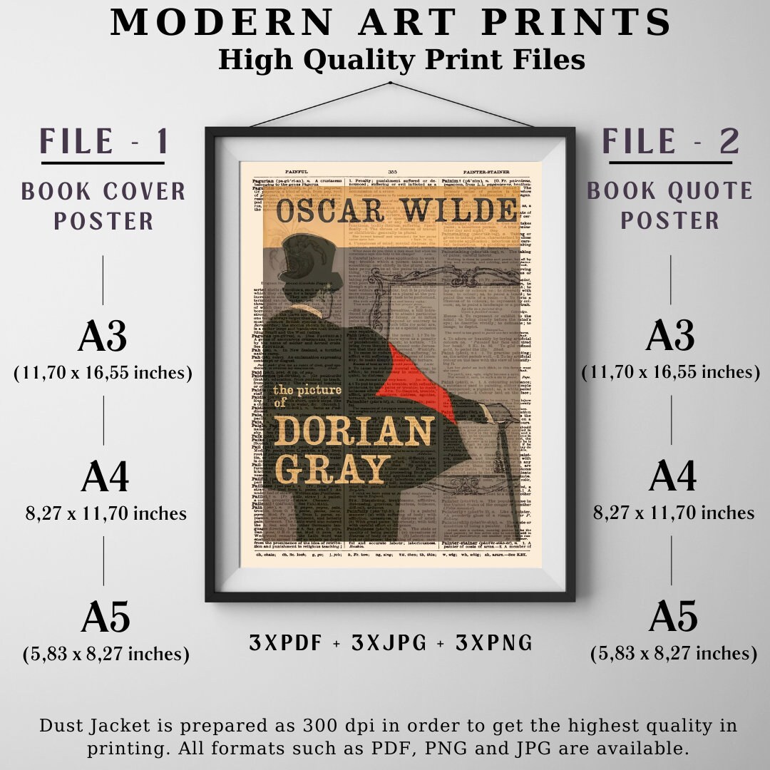 Printable 'the Picture of Dorian Gray' Book Cover Art, Vintage Book ...