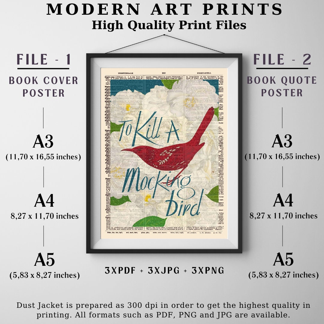 Printable 'to Kill A Mockingbird' Book Cover Art, Vintage Book Cover ...