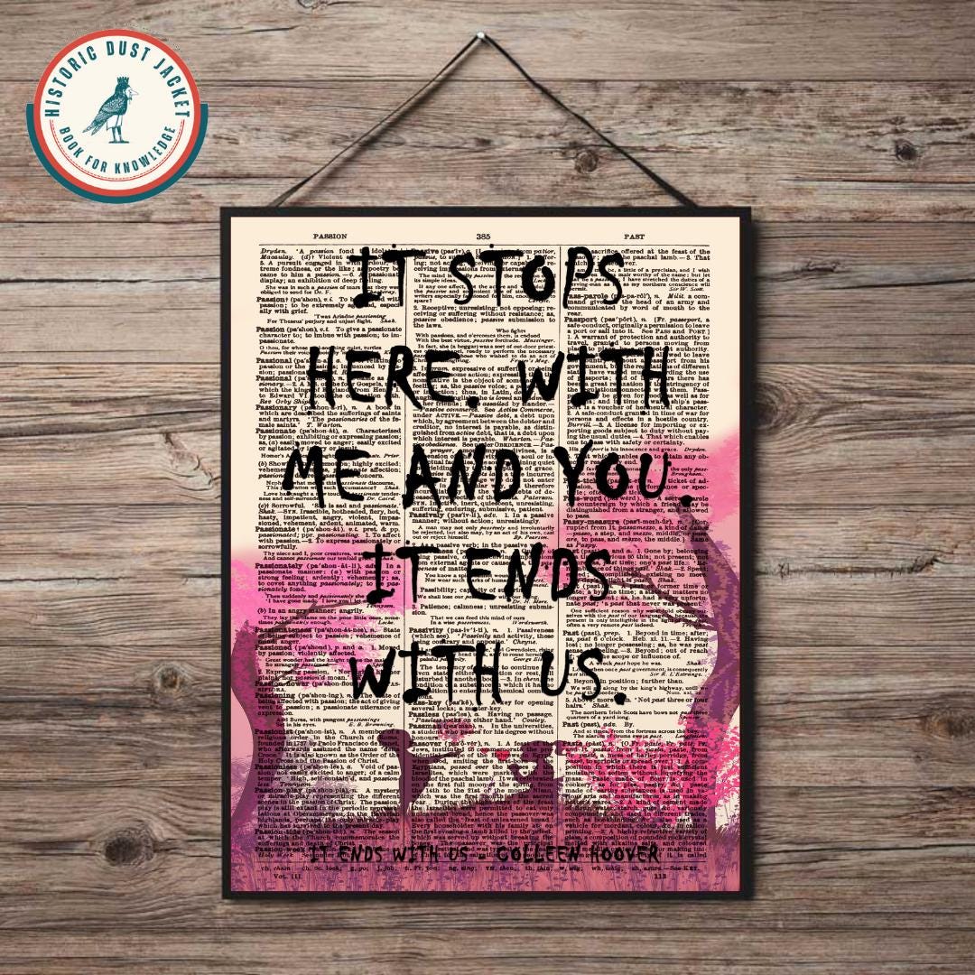 Printable 'it Ends With Us ' Book Cover Art, Vintage Book Cover ...