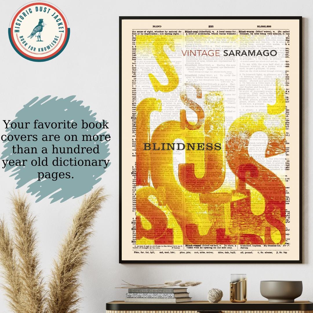 Printable 'blindness' Book Cover Art, Vintage Book Cover, José Saramago ...