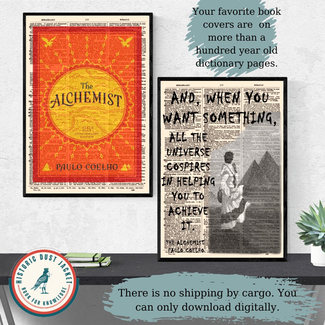 Printable 'the Alchemist' Book Cover Art, Vintage Book Cover, Paula ...
