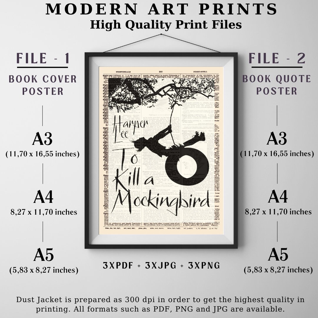 Printable 'to Kill A Mockingbird' Book Cover Art, Vintage Book Cover ...