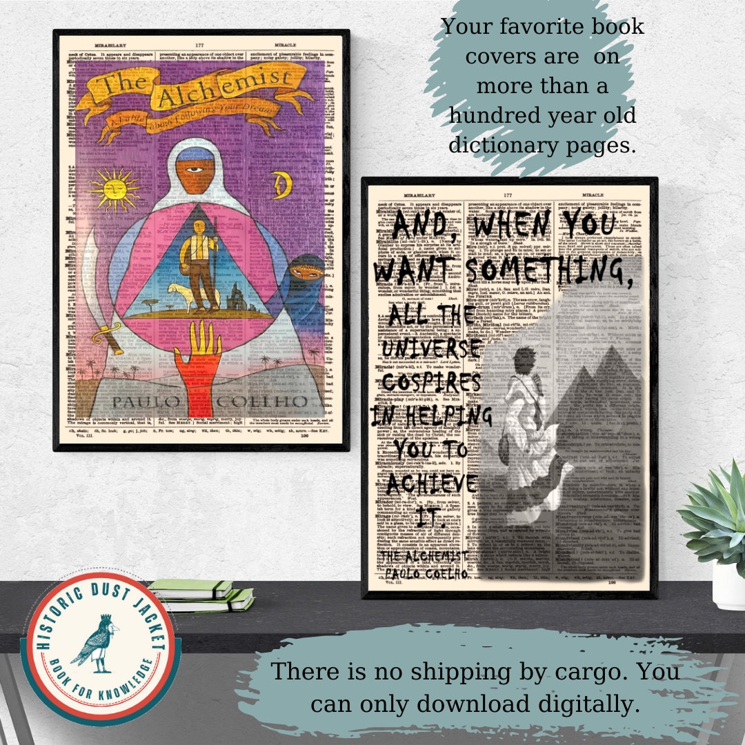 Printable 'the Alchemist' Book Cover Art, Vintage Book Cover, Paula ...
