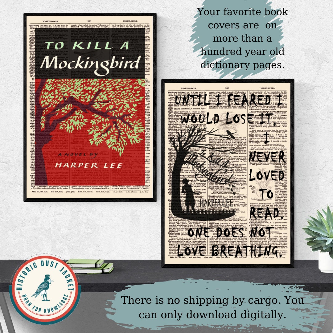 Printable 'to Kill A Mockingbird' Book Cover Art, Vintage Book Cover ...
