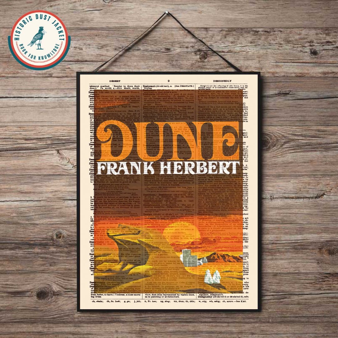 Printable 'dune' Book Cover Print on Vintage Dictionary Page, Dune Book Art, Dune Poster Wall ...