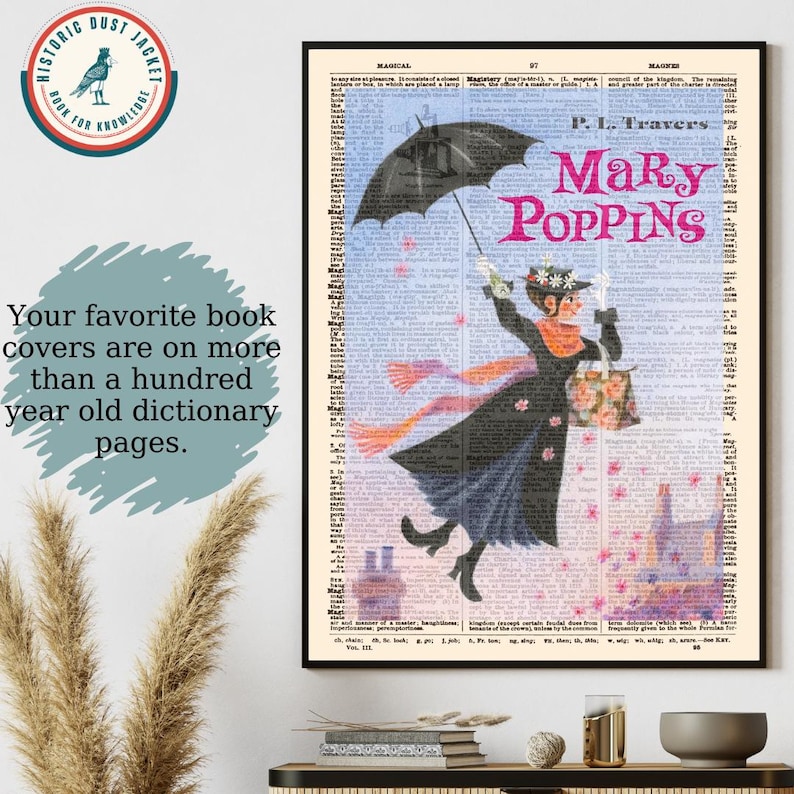 Printable 'mary Poppins' Book Cover Art, Vintage Book Cover, Poster ...