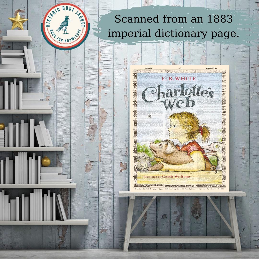 Printable 'charlotte's Web' Book Cover Art, Vintage Book Cover, Poster ...
