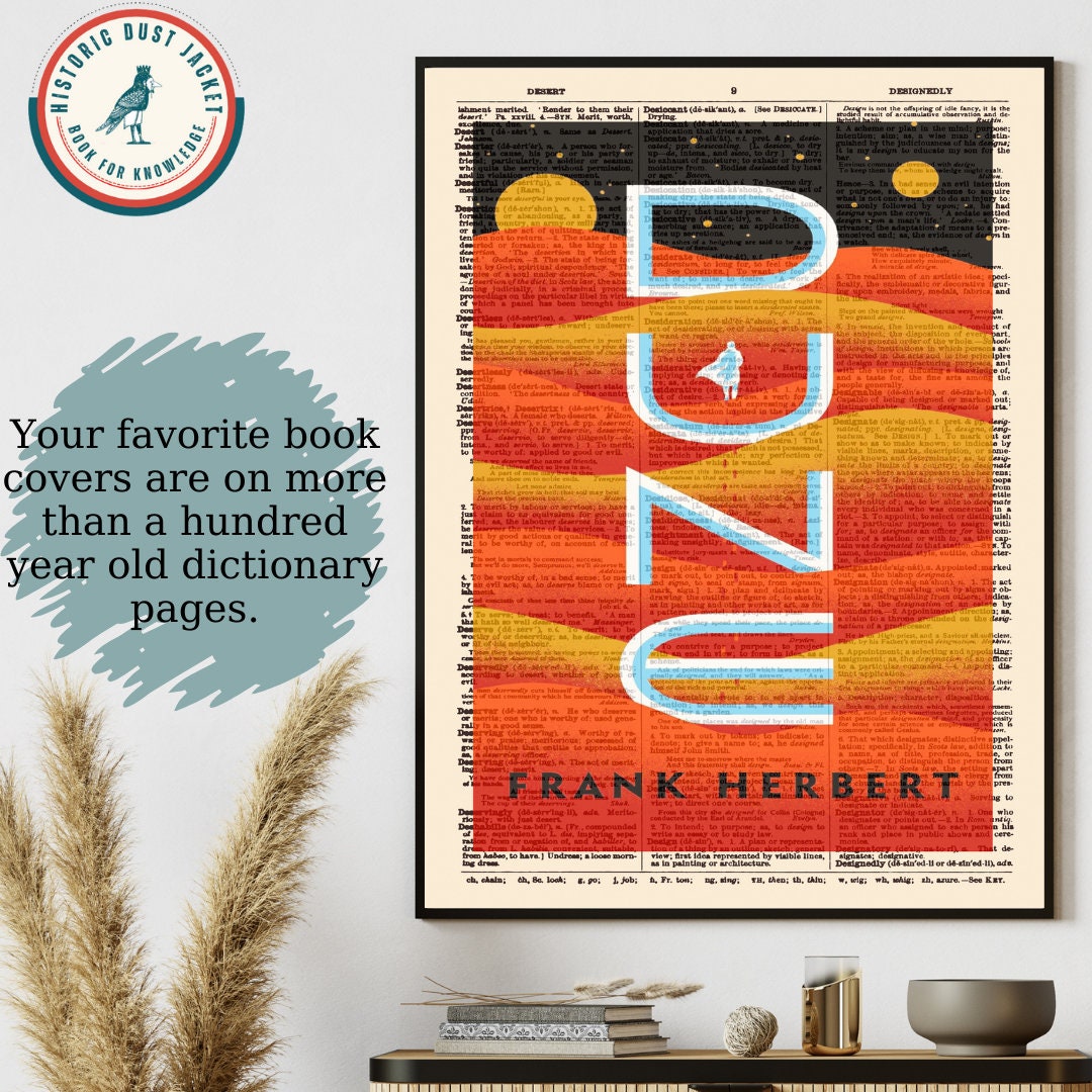 Printable 'dune' Book Cover Art, Vintage Book Cover, Frank Herbert ...