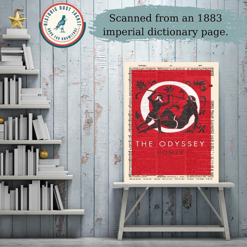 Printable 'the Odyssey' Book Cover Art, Vintage Book Cover, Homer Greek ...