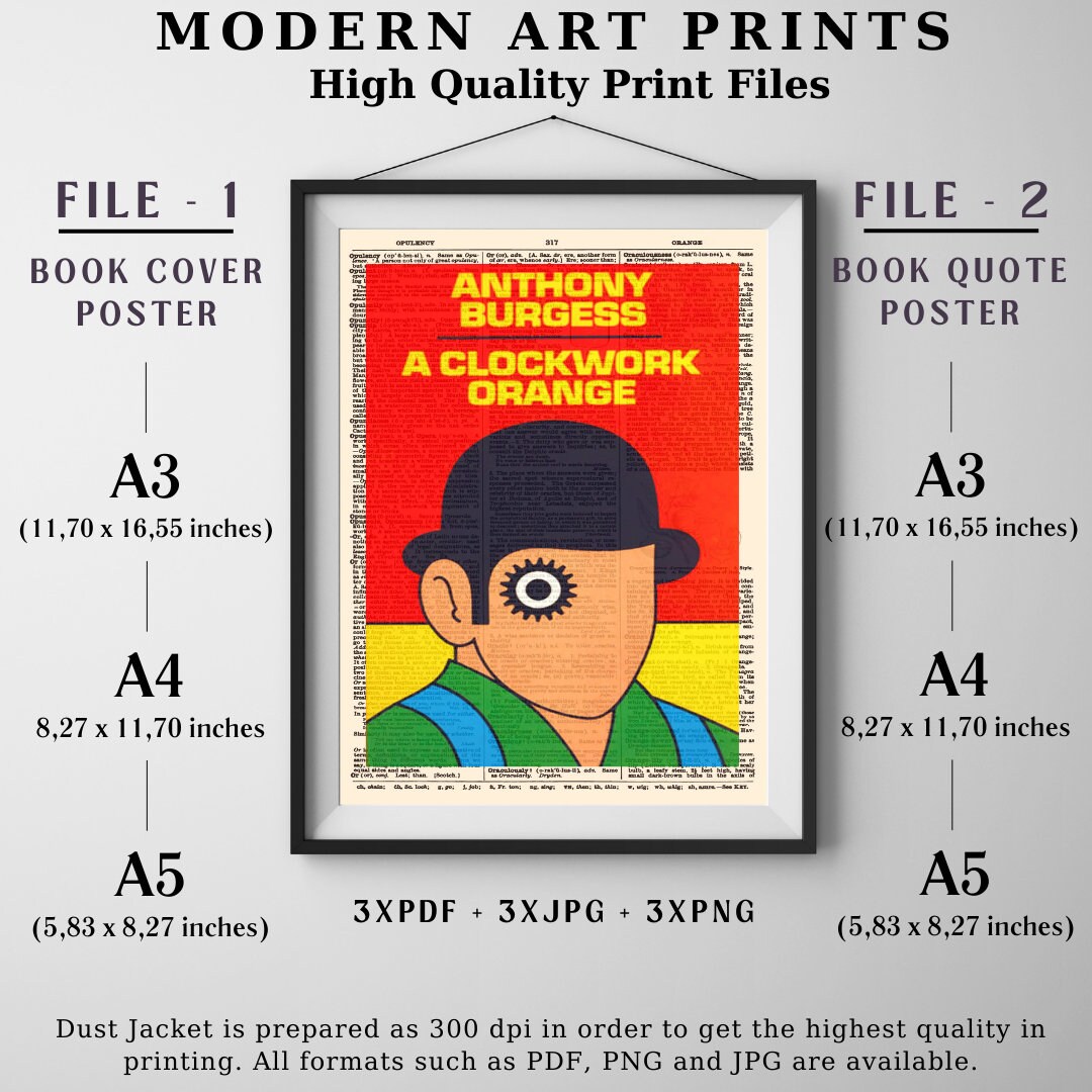 Printable 'A Clockwork Orange' Book Cover Art, Vintage Book Cover ...