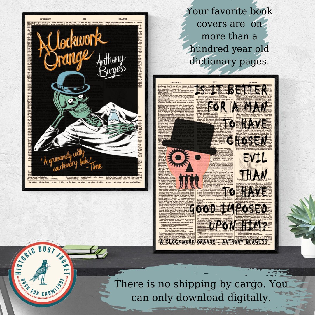 Printable 'A Clockwork Orange' Book Cover Art, Vintage Book Cover ...