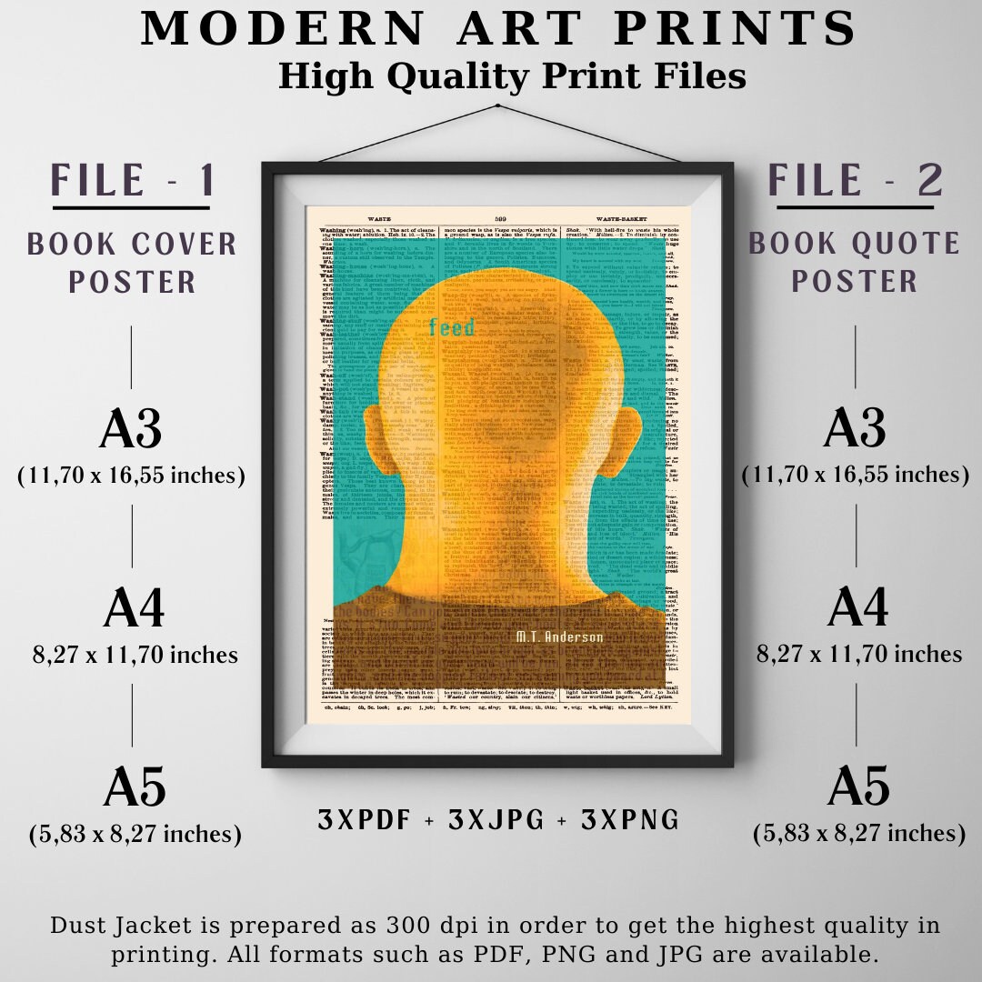 Printable 'feed' Book Cover Art, Vintage Book Cover, M T Anderson ...