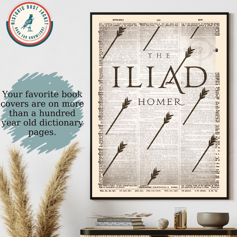 Printable 'the Iliad' Book Cover Art, Vintage Book Cover, Homer Greek ...
