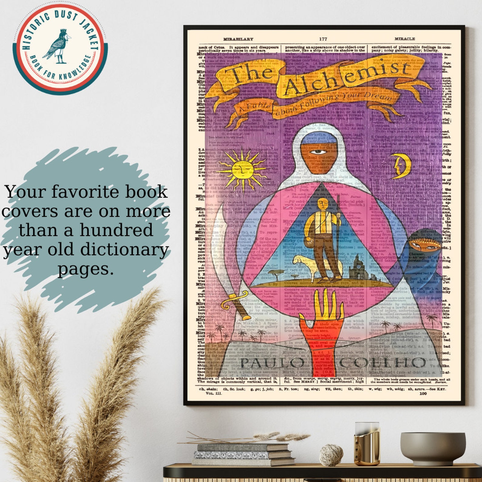 Printable 'the Alchemist' Book Cover Art, Vintage Book Cover, Paula ...