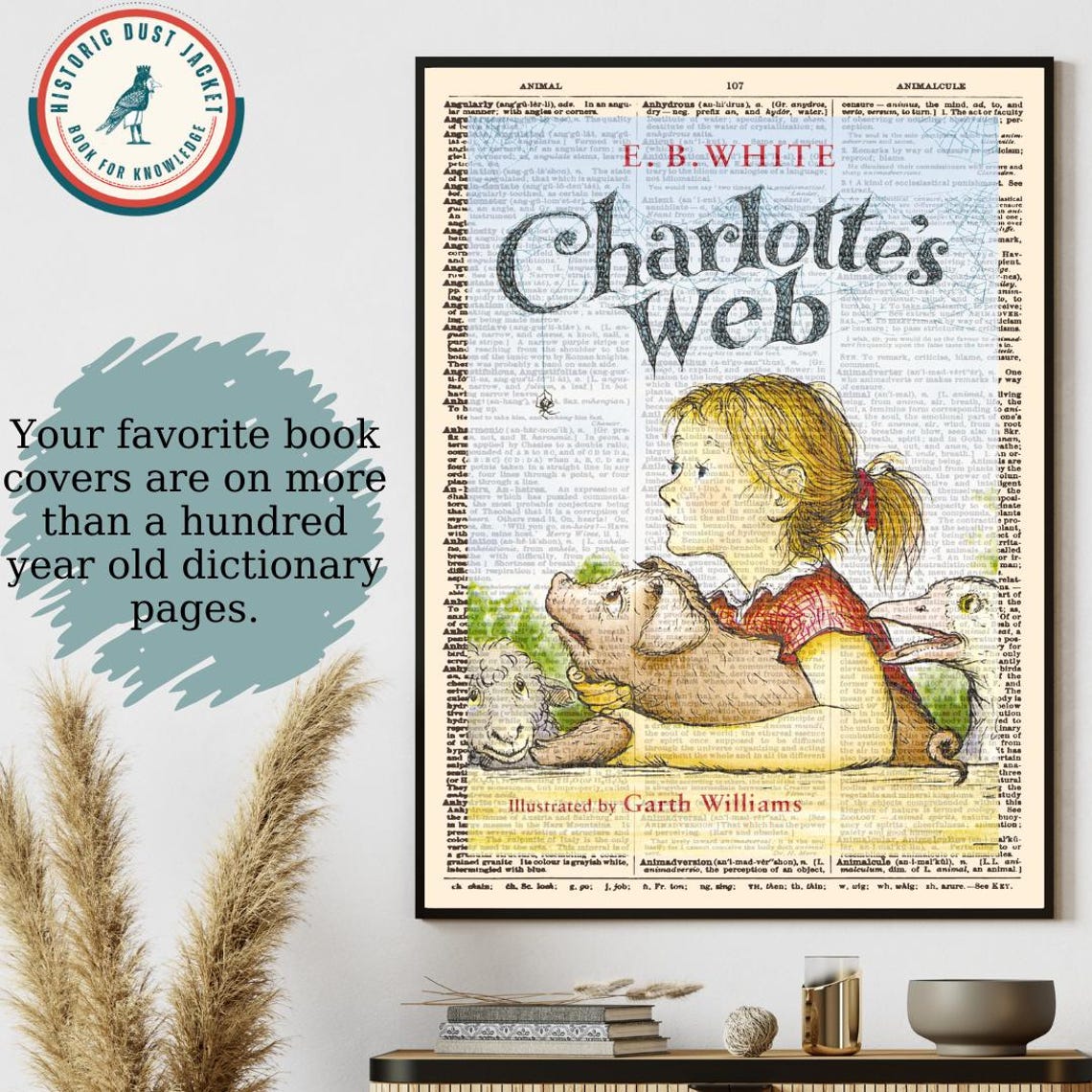 Printable 'charlotte's Web' Book Cover Art, Vintage Book Cover, Poster ...